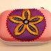 Needle Case. Space Needle Pink Zippered Hard Case, Gold Flower Beaded W ...