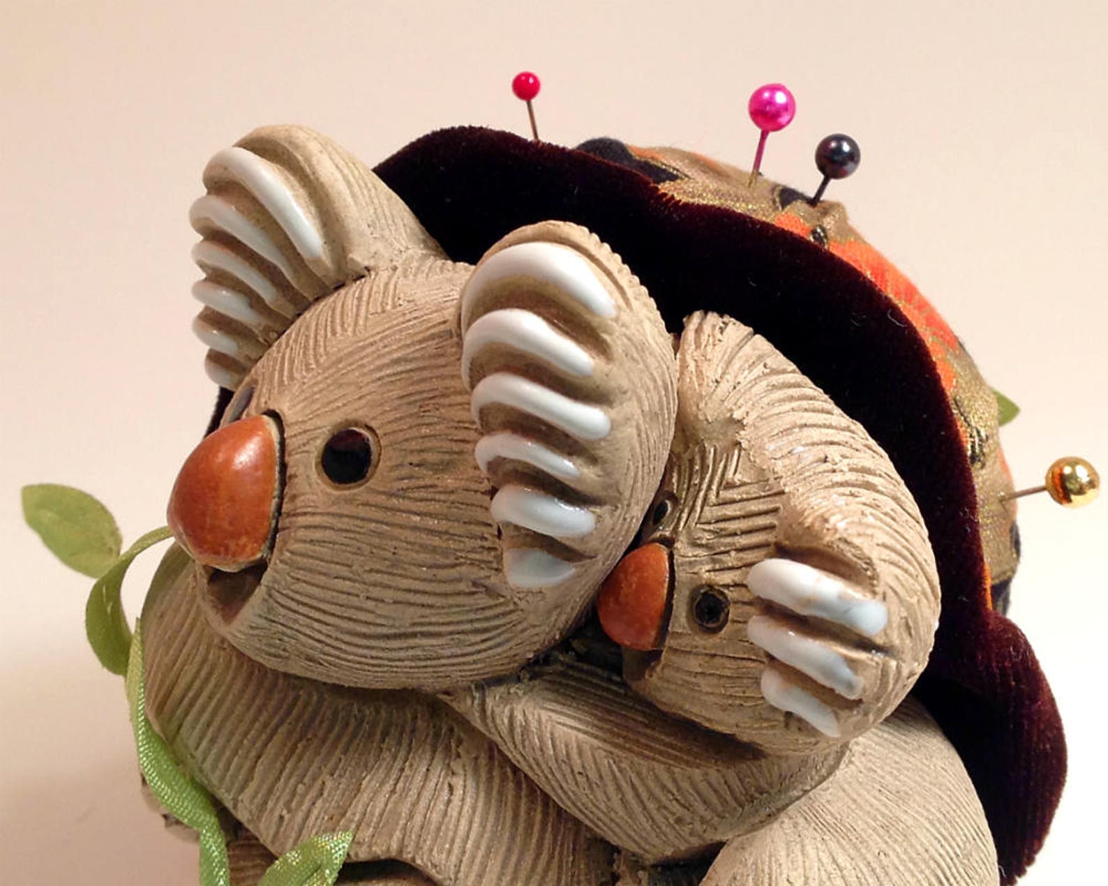 Pincushion. Koala Bear W/ Baby Koala by Rinconada Australian 3" W by 3. ...