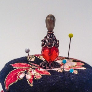 Pincushion Lotus Flower Stoneware Weighted Pink Cherry Blossom Beaded ...