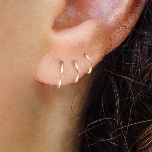 Simple Hoops Silver or Gold Filled Earrings | Etsy