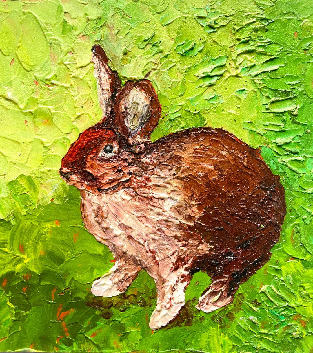 Bunny Painting Rabbit Original Art Oil Painting Pet Portrait Wall Art ...