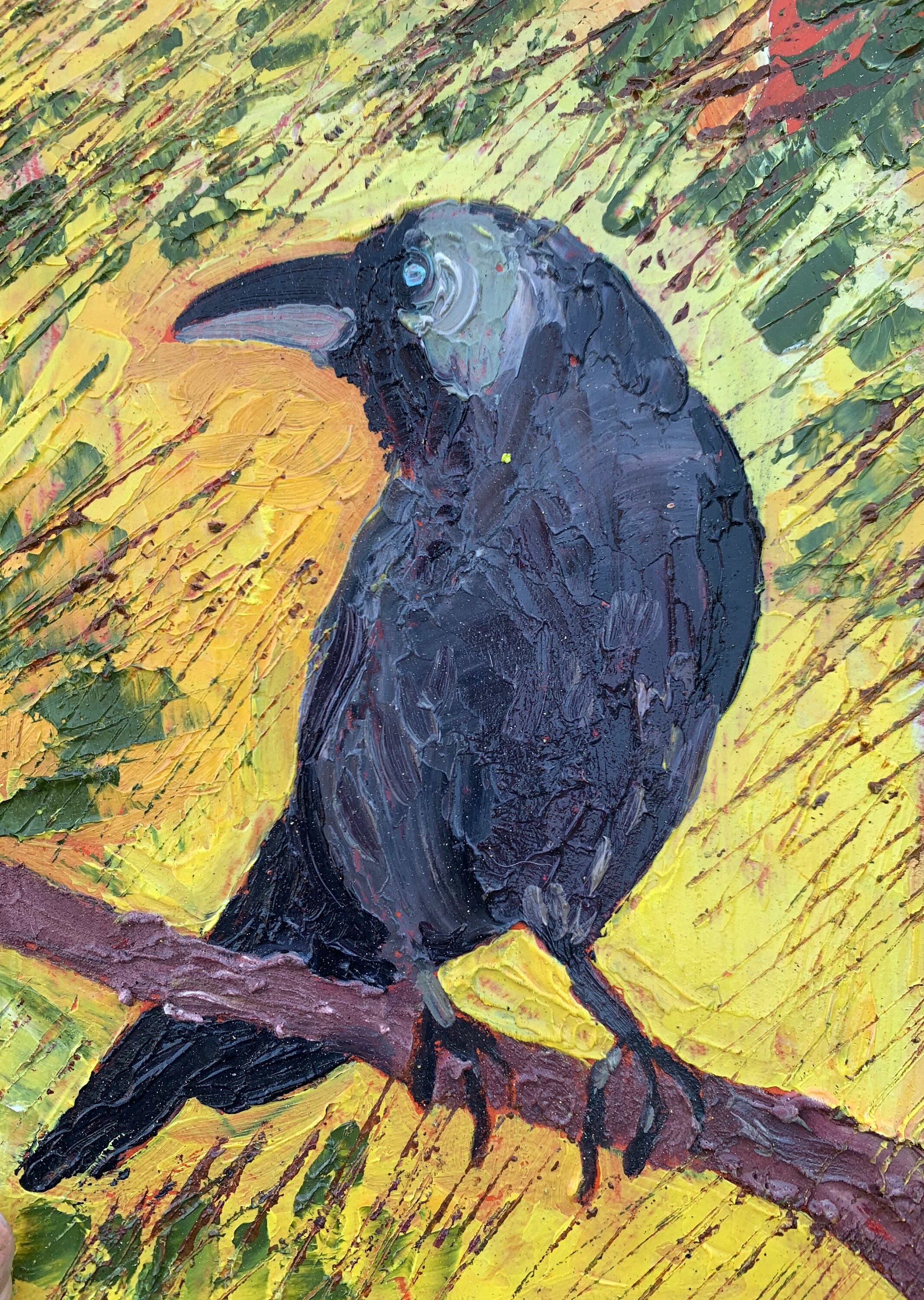 Raven Painting Oil Bird Artwork Gallery Wall Artwork Home Decor ...