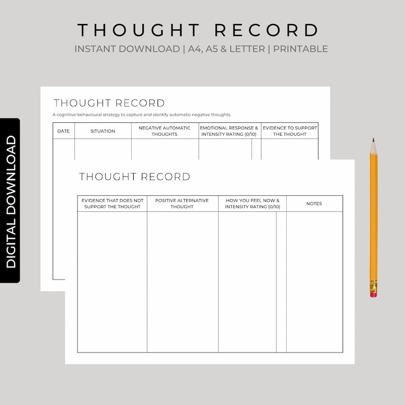 Thought Record | CBT Thought Diary | Narcissistic Abuse Recovery ...