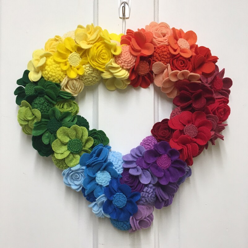 Rainbow Wreath - Etsy