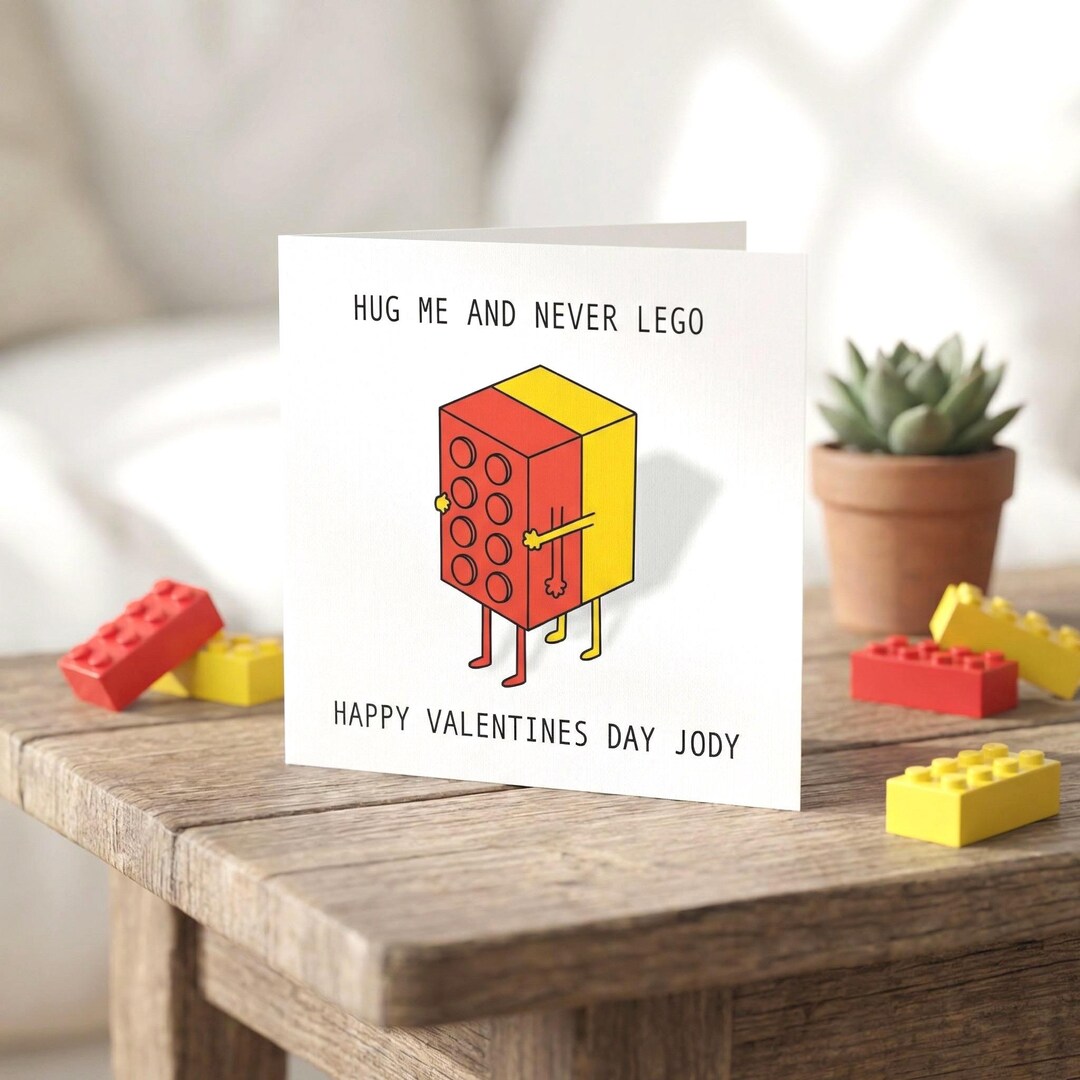 Personalised Lego Hug Valentines Card, Funny Anniversary Card - Etsy