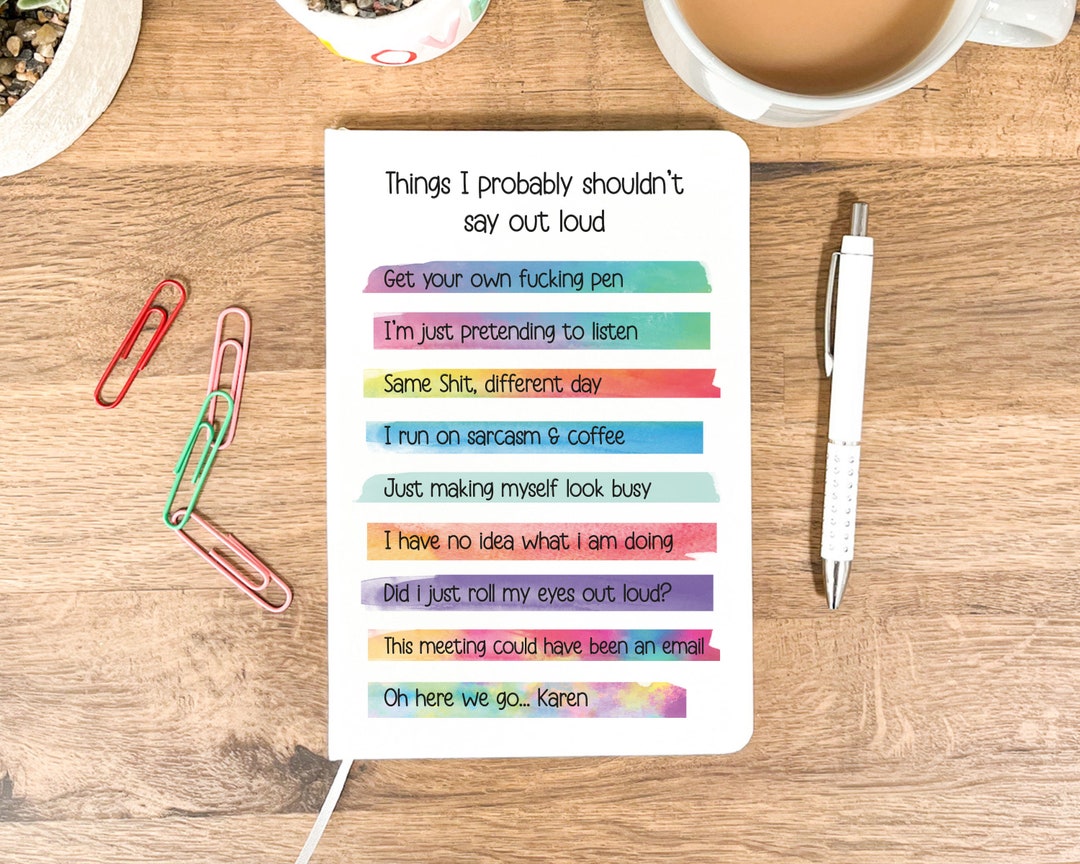 Sarcastic Office Items, Rude Sweary Stationary, Working From Home, to ...