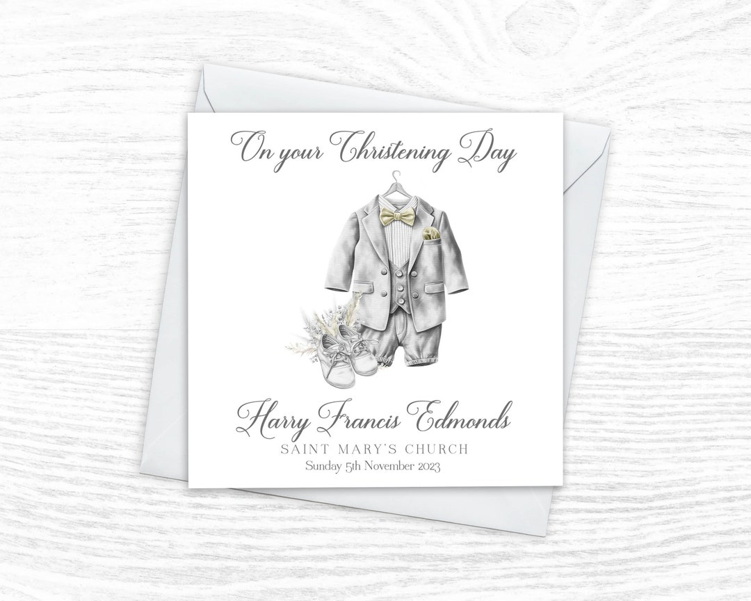 Personalised Christening Card, Christening Card for Boys, Godson ...