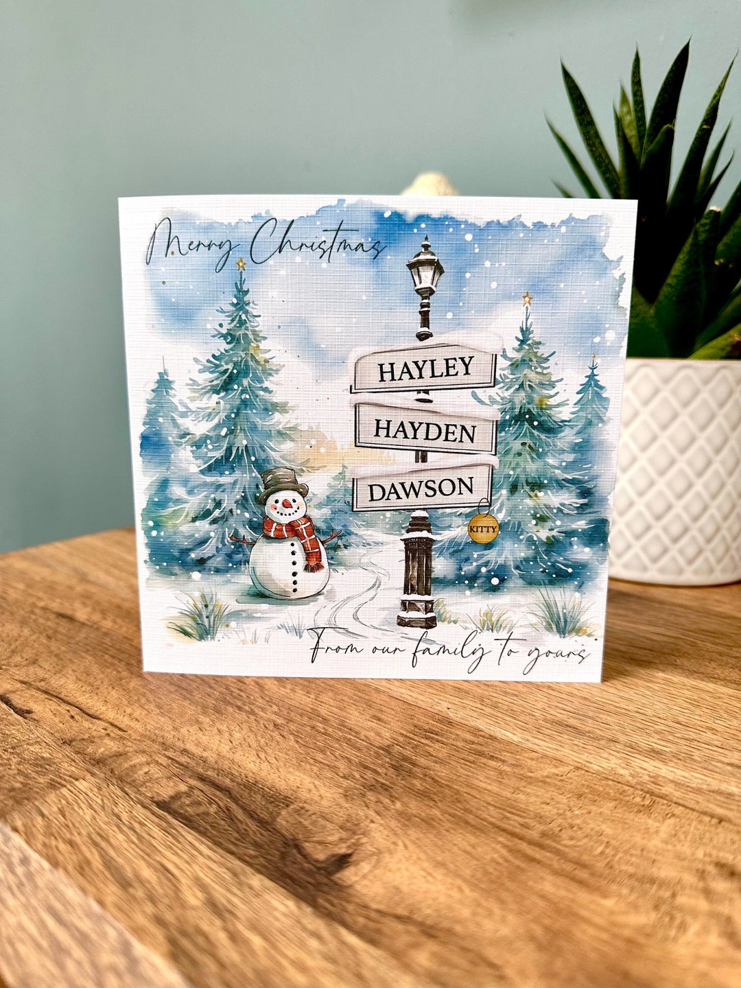 Personalised Family Christmas Cards Family Signpost Christmas - Etsy