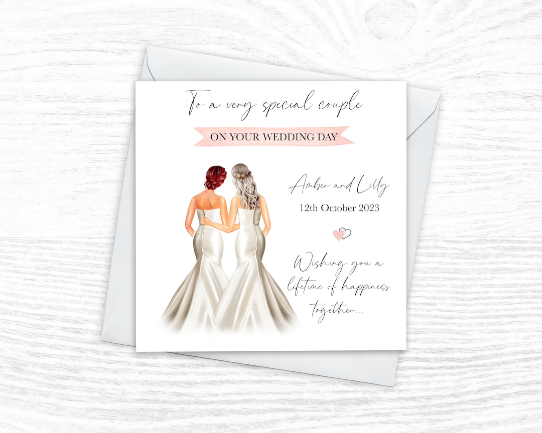 Personalised Same Sex Wedding Card Lgbtq Card Personalised Son Or