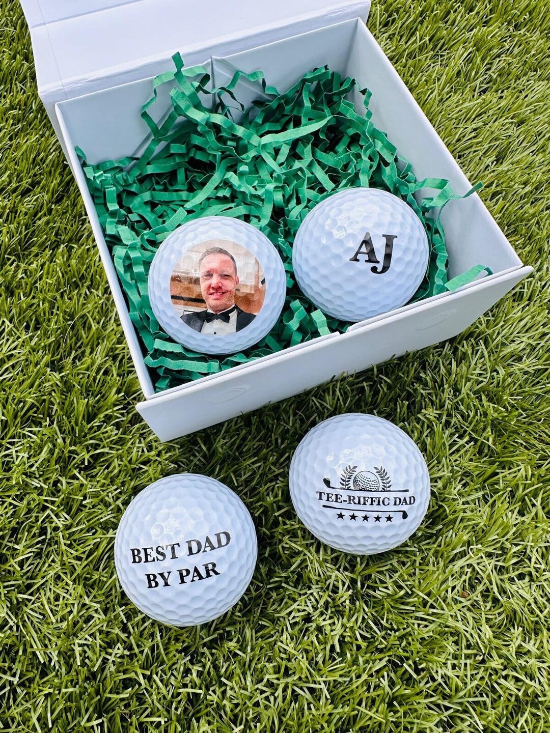 Personalised Golf Balls, X4, Birthday Golf Ball Set, Photo Golf Ball ...