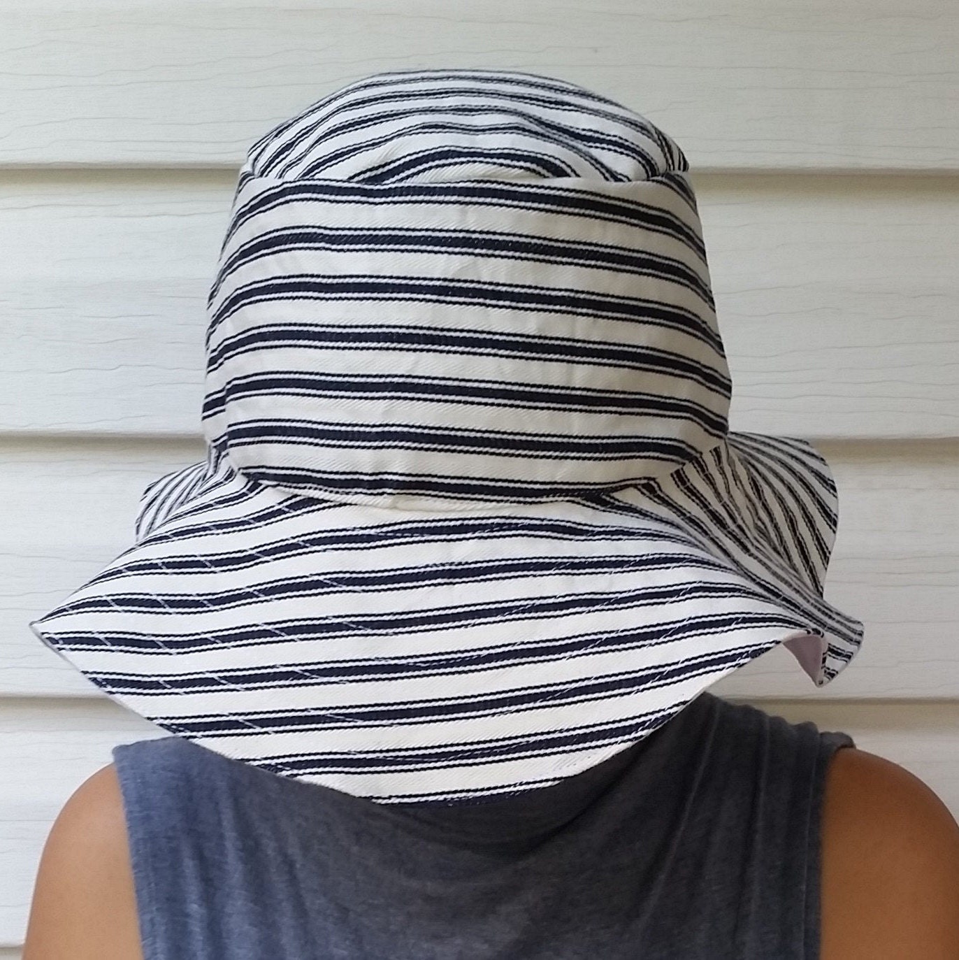 Reversible Linen Sun Hat, Wide Brim Hat, Floppy Hat, Sun Hat, Floppy ...