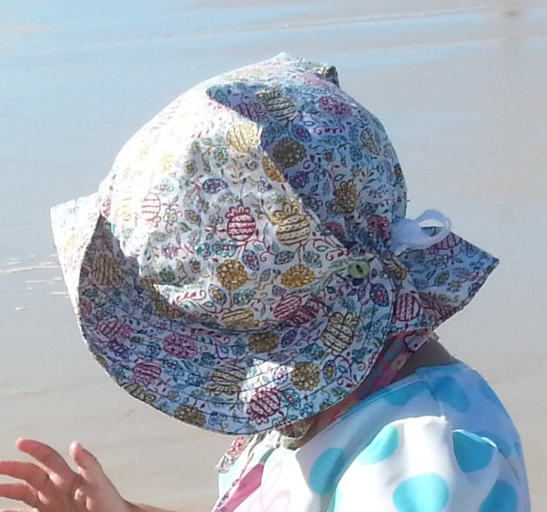 Adjustable Sun Bonnet, Baby Sunhat, Easter Bonnet - Liberty Fabric Eri ...
