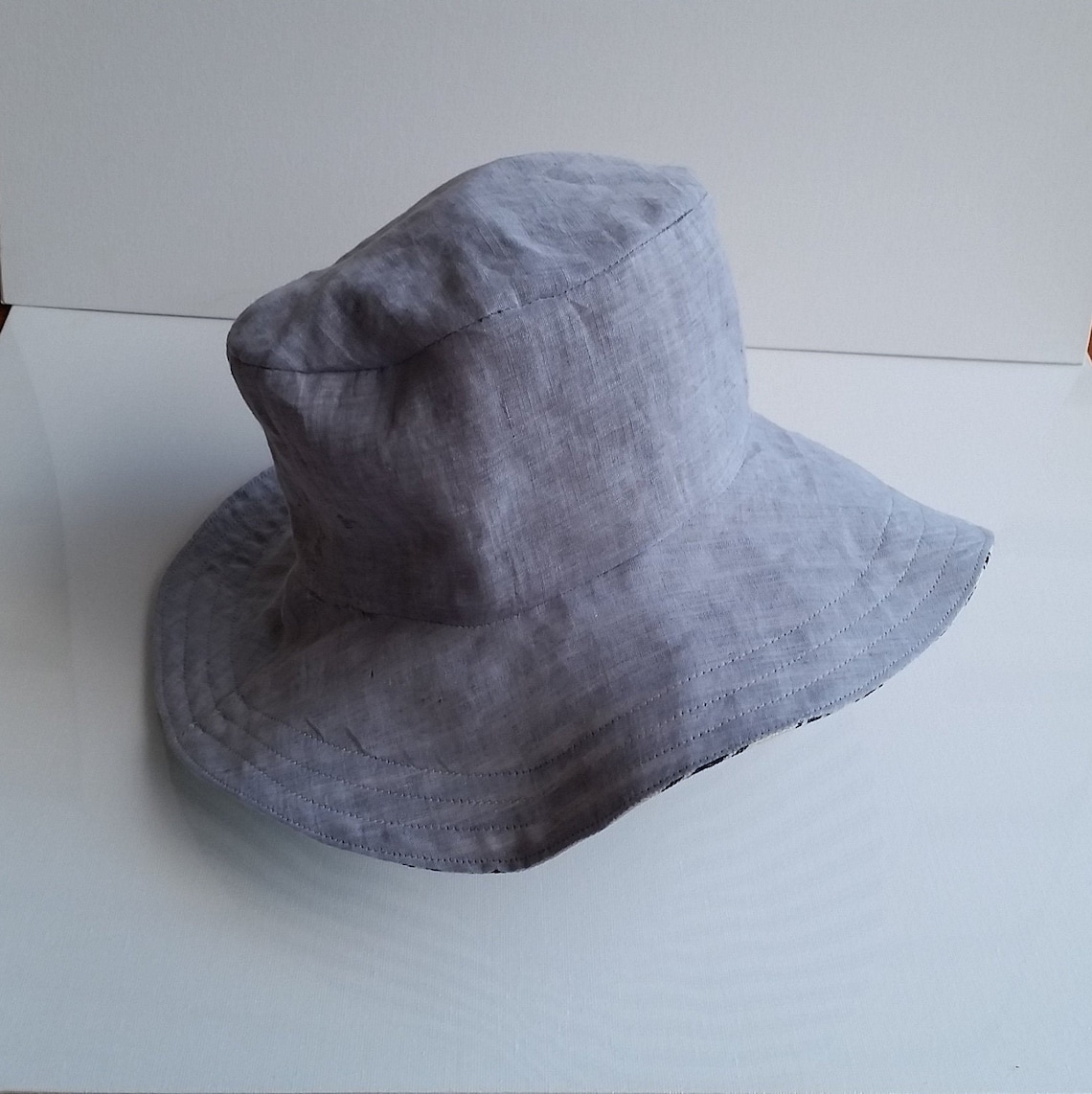 Reversible Linen Sun Hat, Wide Brim Hat, Floppy Hat, Sun Hat, Floppy ...