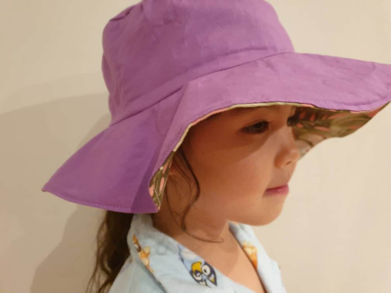 Pink Purple Sun Hat, Wide Brim Hat, Floppy Hat, Ladies Wide Brim Hat ...