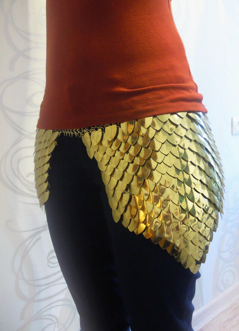 Scale mail GOLD tasset upper leg armor | Etsy