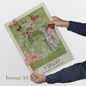 Virgo Astro Sign, Astrological Art, Virgo Zodiac Print, Star Sign ...