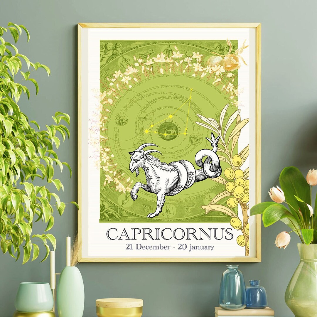 Capricornus Astro Sign, Astrological Art, Capricornus Zodiac Print ...