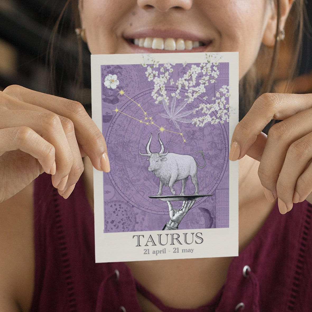 Signe astro taureau, art astrologique, empreinte de taurus du zodiaque ...