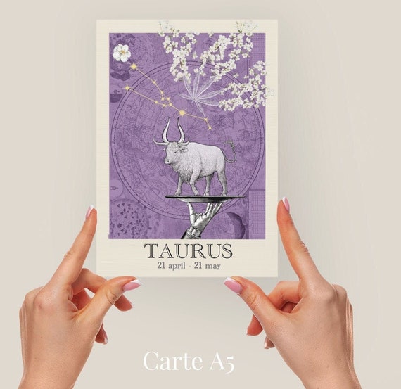 Signe astro taureau art astrologique empreinte de taurus du - Etsy France