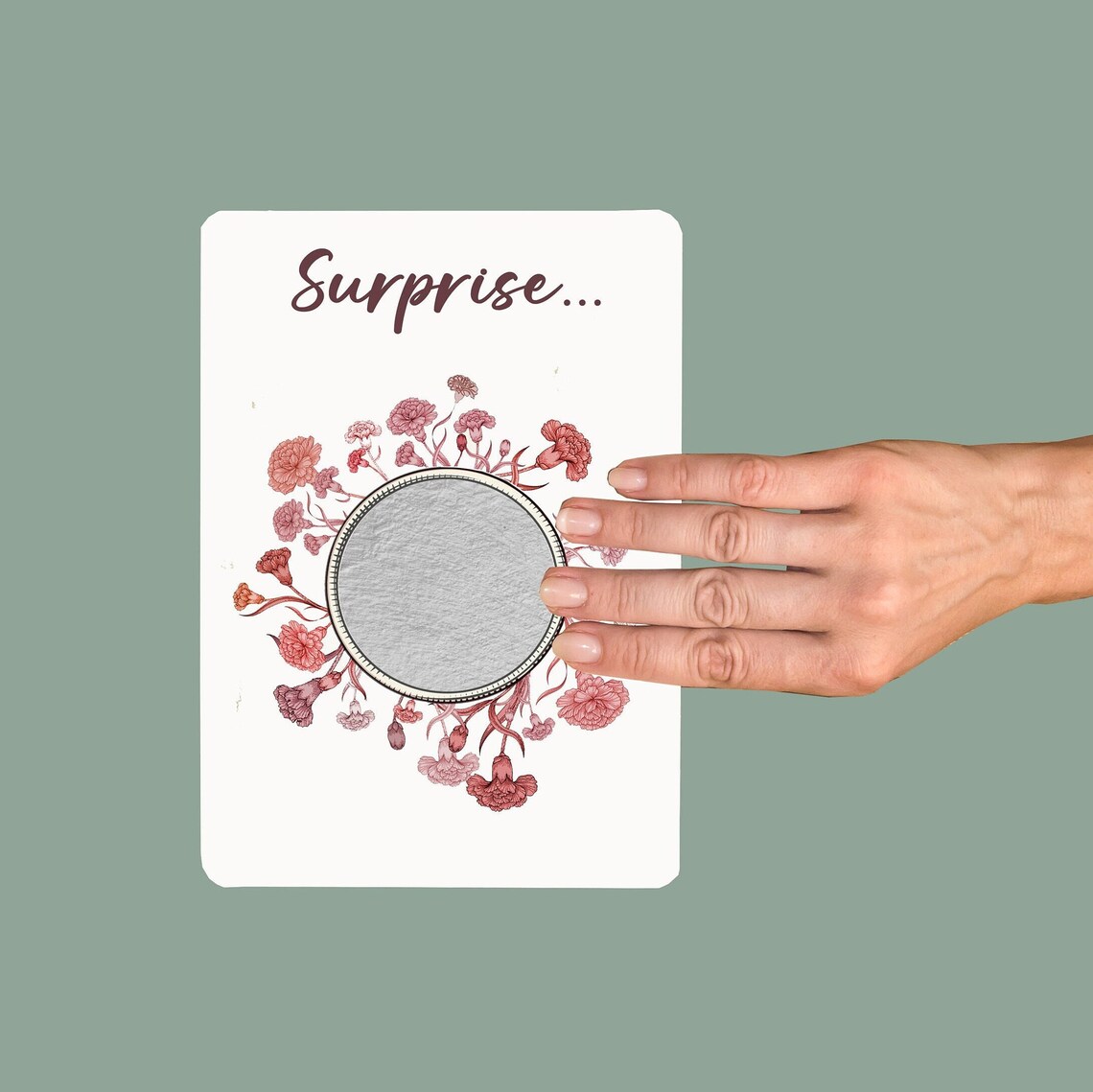 Scratch Card With January Flower Design : the Carnation Good - Etsy