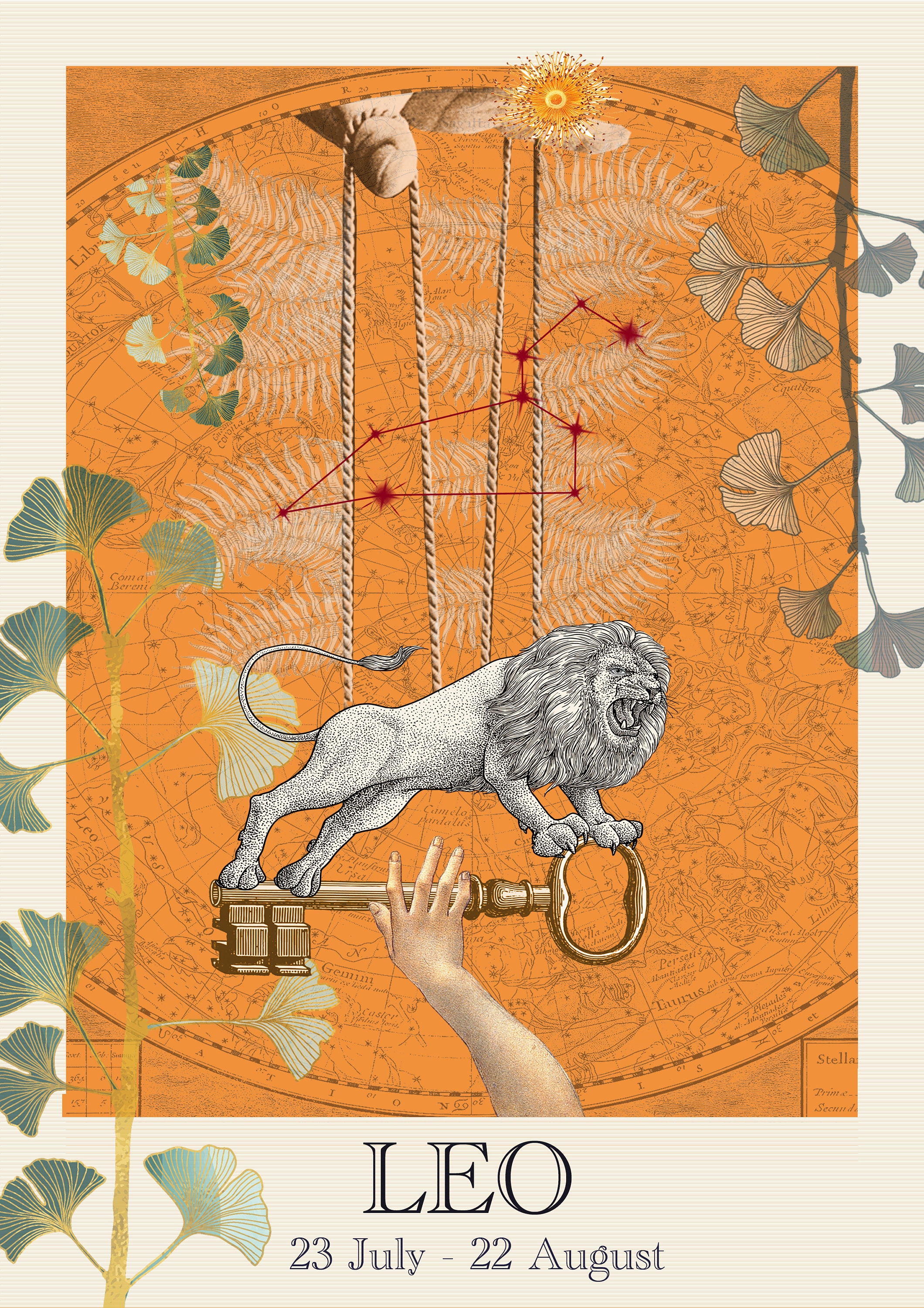 Leo Astro Sign Astrological Art Zodiac Leo Print Star Sign - Etsy