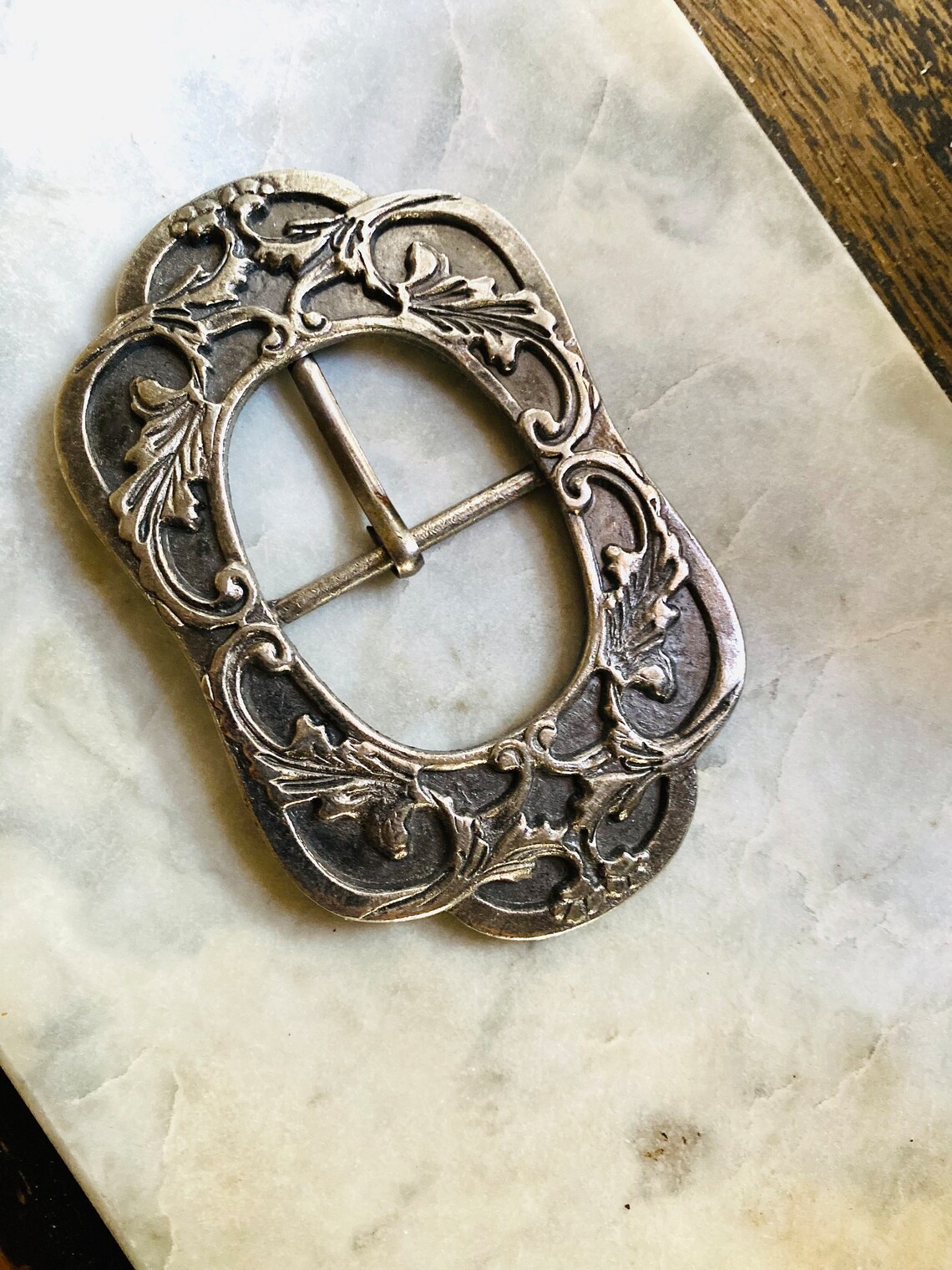 Vintage Ornate Pewter Style Belt Buckle - Etsy
