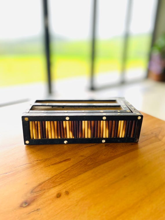 Antique Anglo Indian Box Handcrafted Porcupine Quills… - Gem