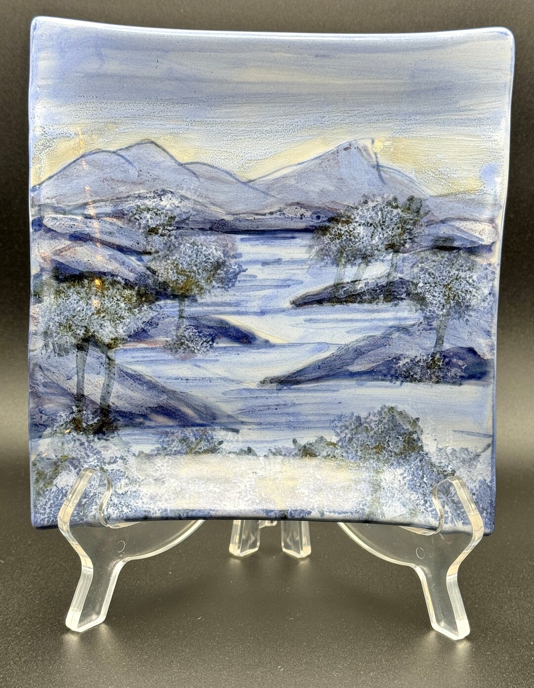 Highland Stoneware Scotland Free Hand Painted Square Decorative Dish ...