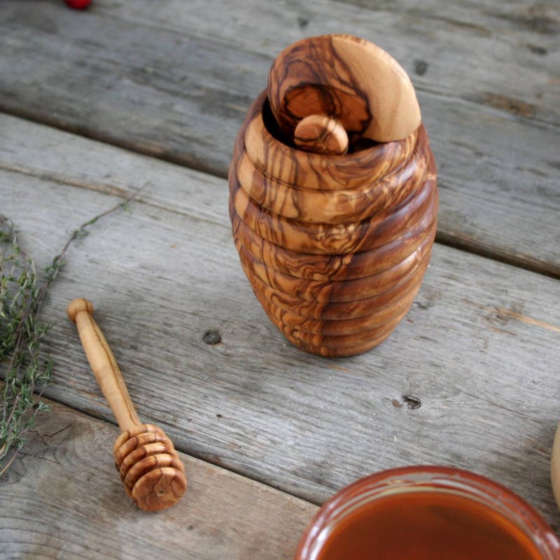 Wooden Honey Pot - Etsy