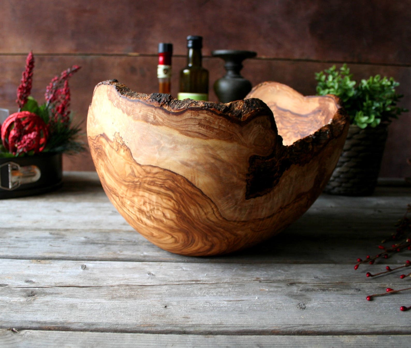 Personalized Bowl Wood Bowl Rustic Wooden Bowl Wedding - Etsy
