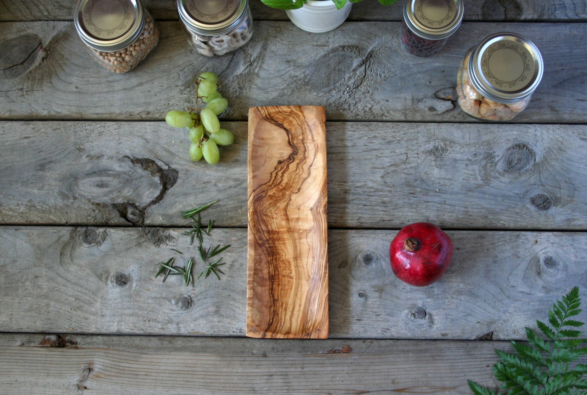 Wooden Rectangular Plate , Olive Wood , Dish Kitchen , Christmas Noel ...
