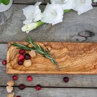 Handmade Oak Serving Platter, Double-sided Sectional Dish, Housewarming ...