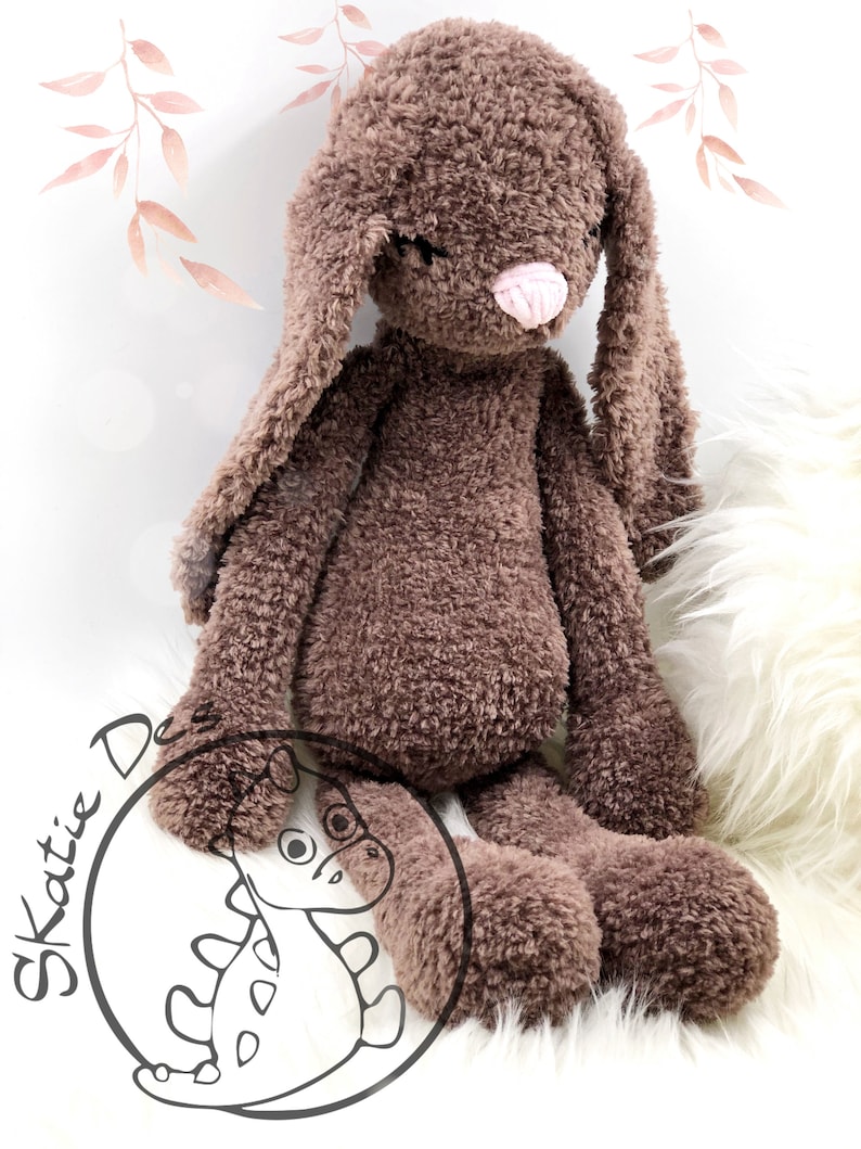 Crochet Pattern Fluffy Bunny Amigurumi PDF Cuddly Light Blue - Etsy