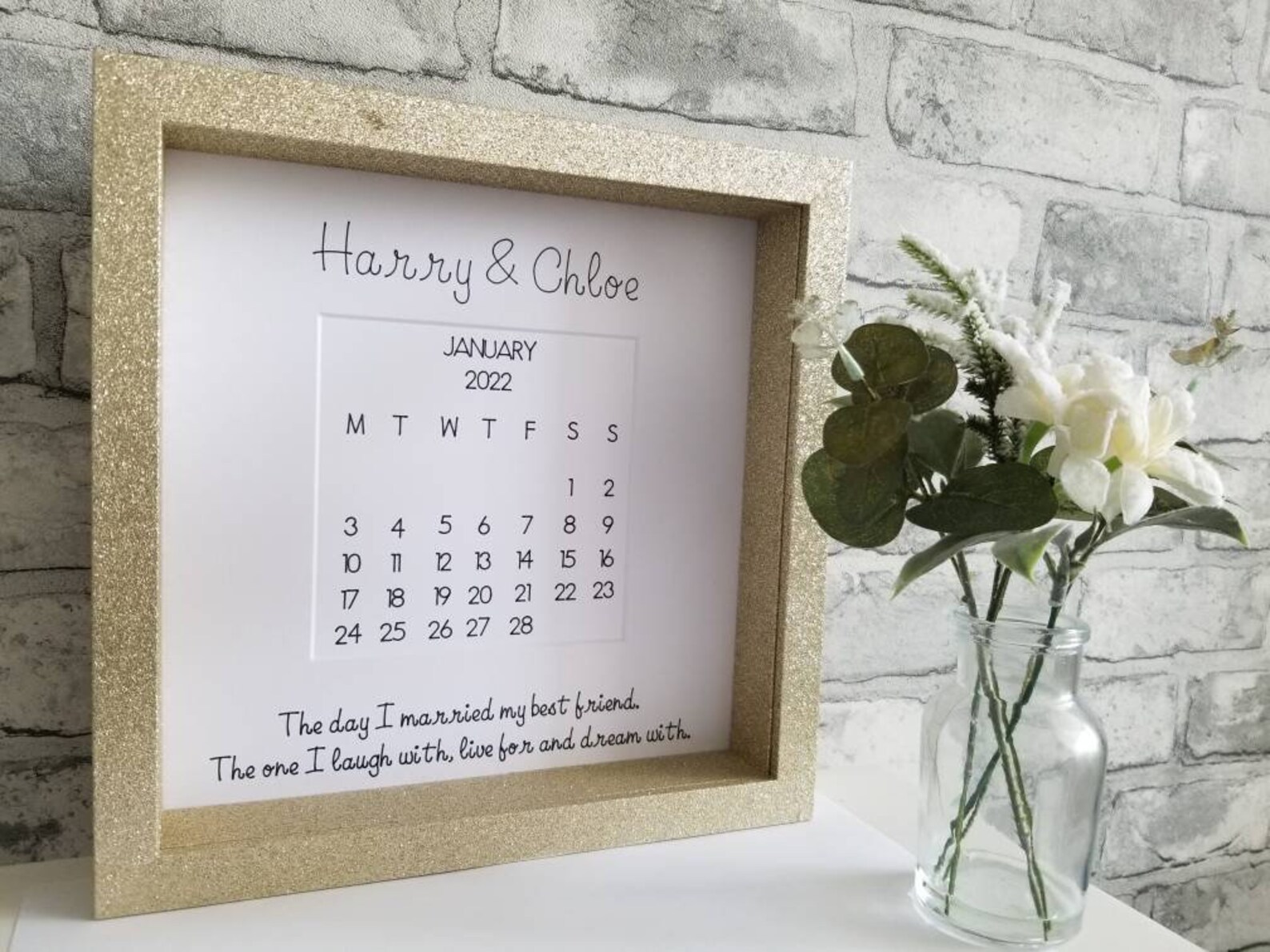 Personalised Wedding Day Calendar Frame Wedding Gift Couple | Etsy