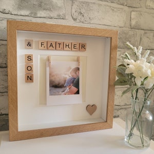 Father & Son Photo Frame With Wooden Scrabble Tiles. - Etsy