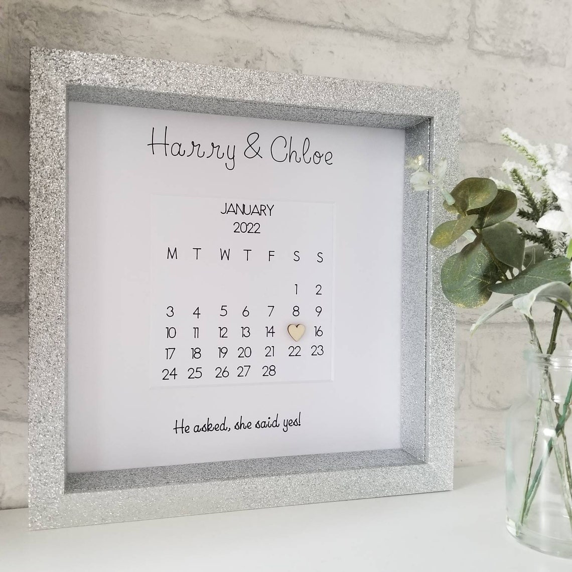 Personalised Engagement Calendar Frame Engagement Gift - Etsy