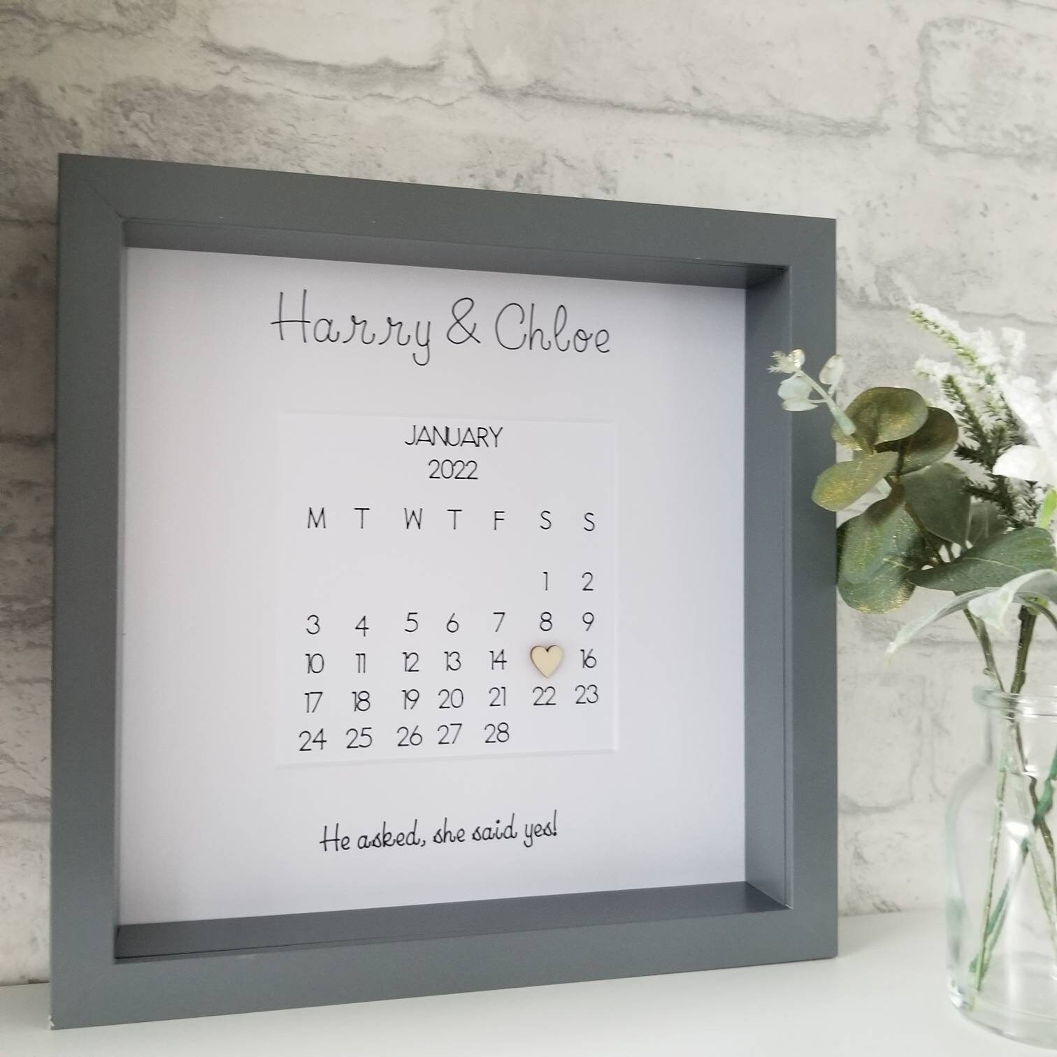 Personalised Engagement Calendar Frame Engagement Gift - Etsy UK