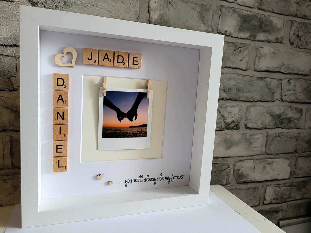 Personalised Couples Names Crossword Style Photo Frame With Quote - Etsy