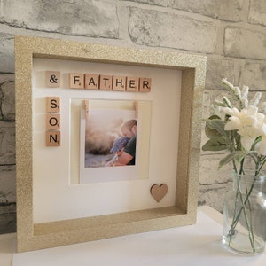 Father & Son Photo Frame With Wooden Scrabble Tiles. - Etsy