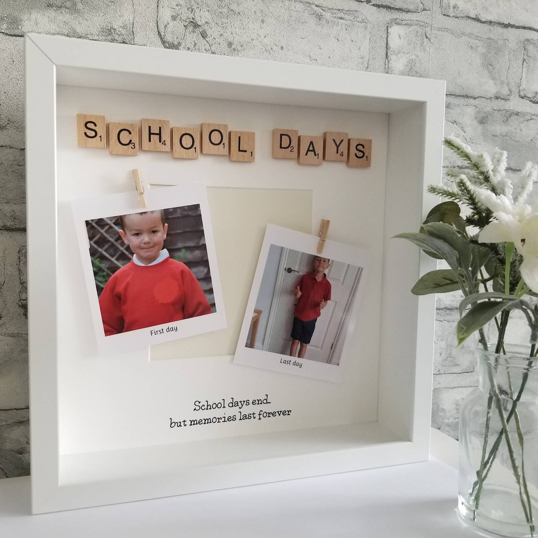 School Days Photo Frame With Wooden Scrabble Tiles - Etsy