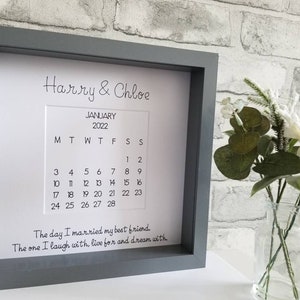 Personalised Wedding Day Calendar Frame Wedding Gift Couple | Etsy