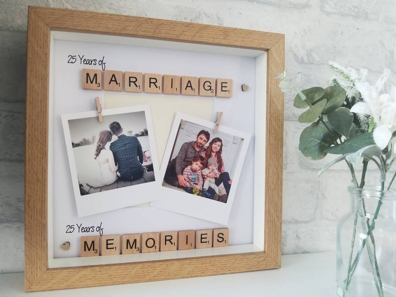 25th Silver Wedding Anniversary Photo Frame. Silver Wedding - Etsy