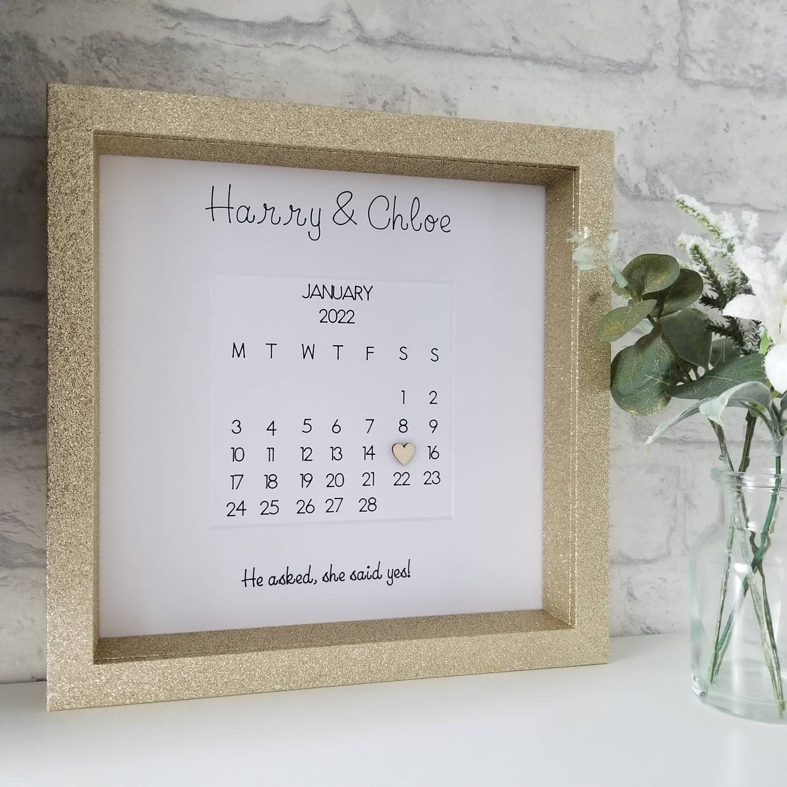 Personalised Engagement Calendar Frame Engagement Gift - Etsy