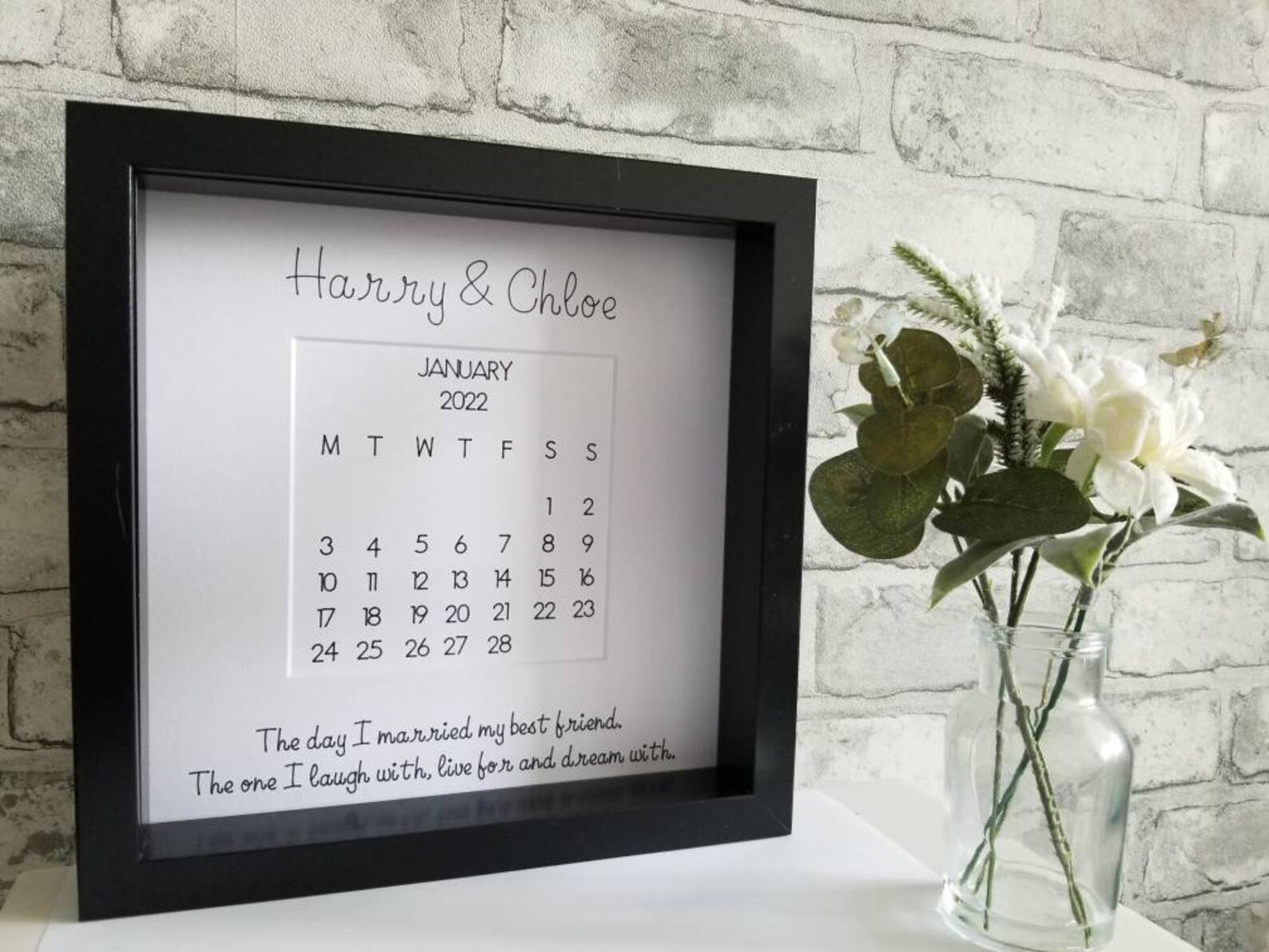 Personalised Wedding Day Calendar Frame Wedding Gift Couple | Etsy
