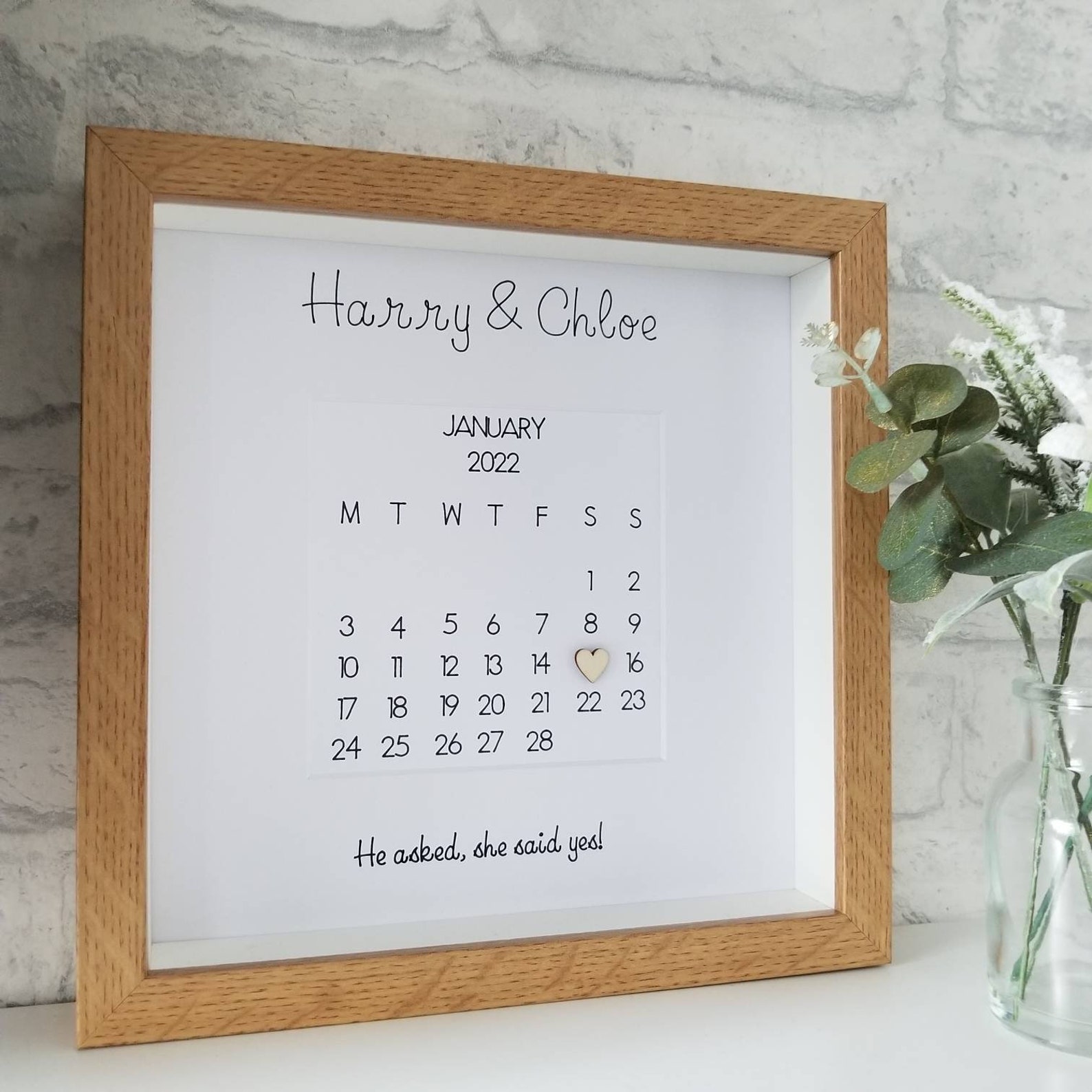 Personalised Engagement Calendar Frame Engagement Gift - Etsy