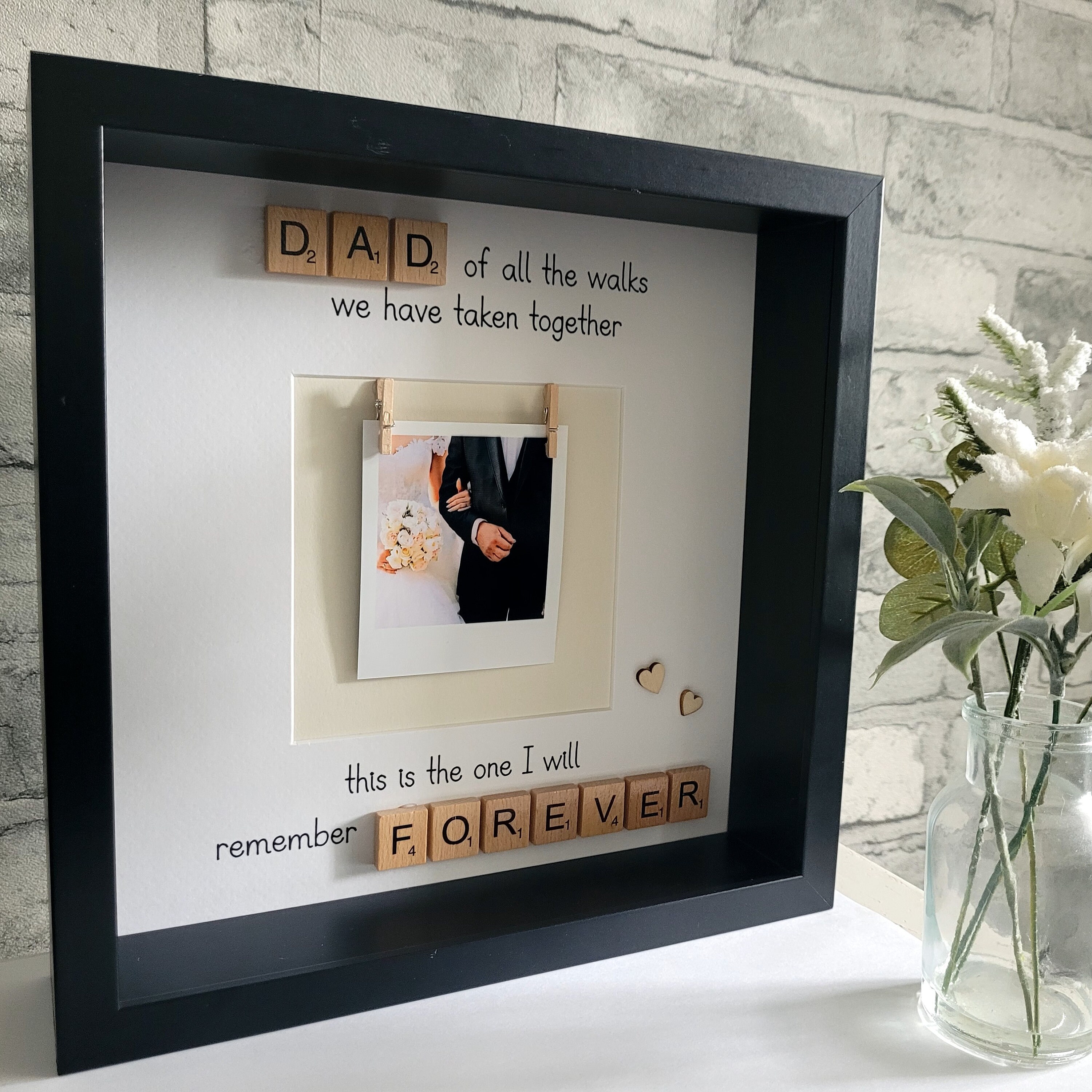 Father of the Bride Gift Photo Frame With Wooden Scrabble Tiles - Etsy