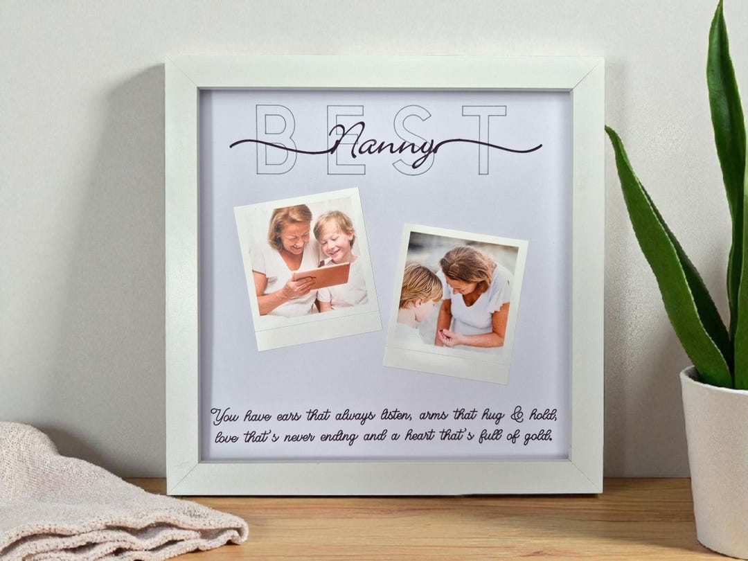 Best Nanny Photo Frame With Two Polaroid Photos | Gift for Nan - Etsy