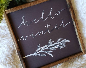 Hello winter sign | Etsy