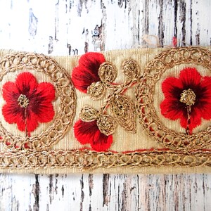 Embroidered Width 50 Mm Ribbon Border Trim India Haberdashery Sewing ...