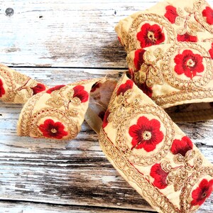 Embroidered Width 50 Mm Ribbon Border Trim India Haberdashery Sewing ...